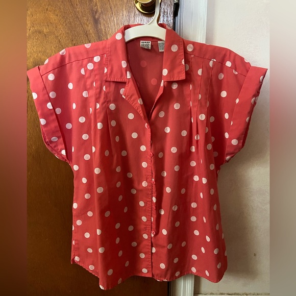 Tops | Vintage Polka Dot Button Down | Poshmark